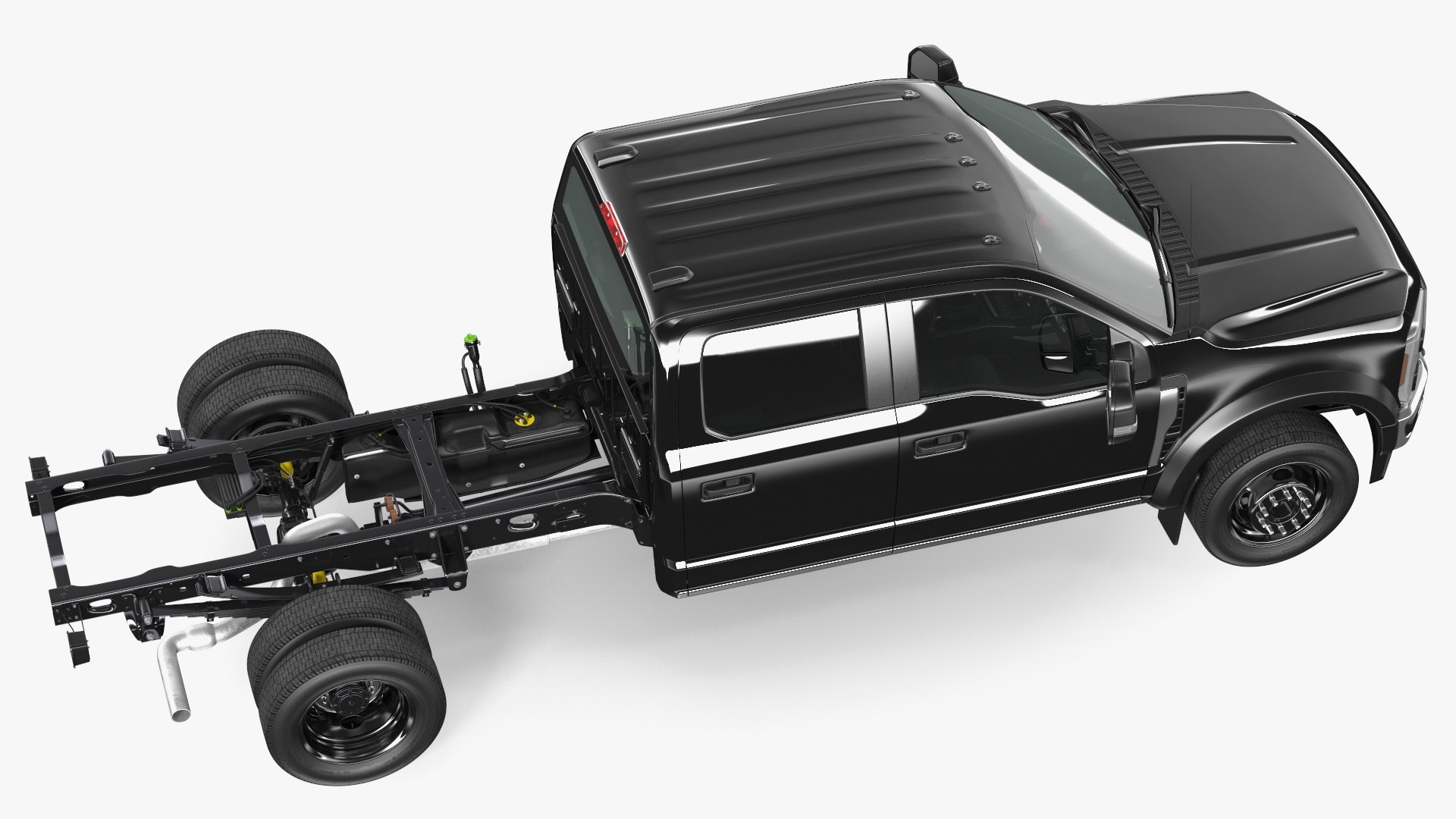 Four Doors Black Chassis Cab Rigged 3D model - TurboSquid 2088593