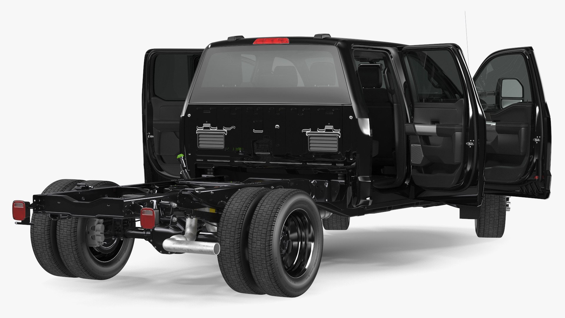 Four Doors Black Chassis Cab Rigged 3D model - TurboSquid 2088593