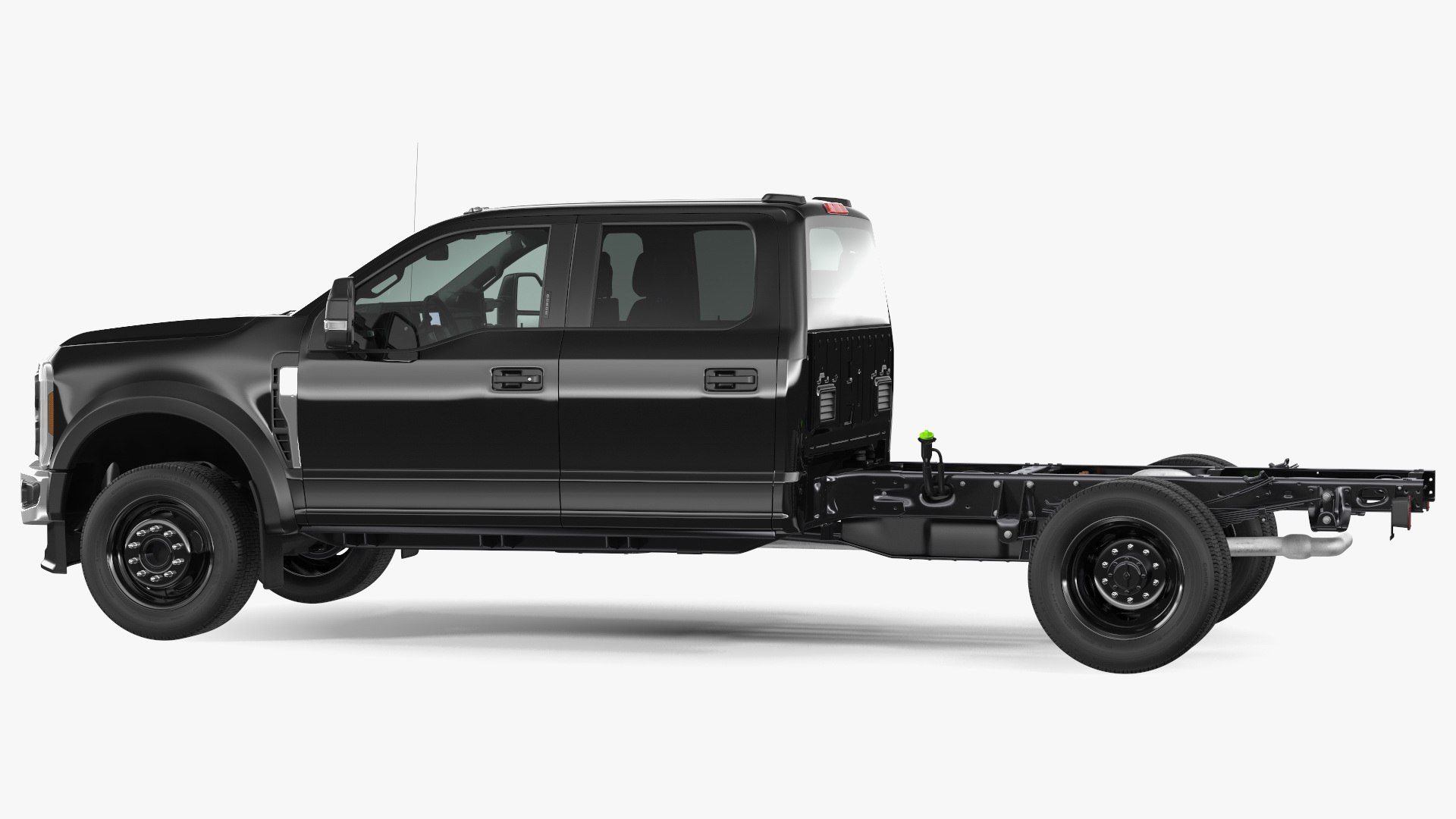 Four Doors Black Chassis Cab Rigged 3D model - TurboSquid 2088593