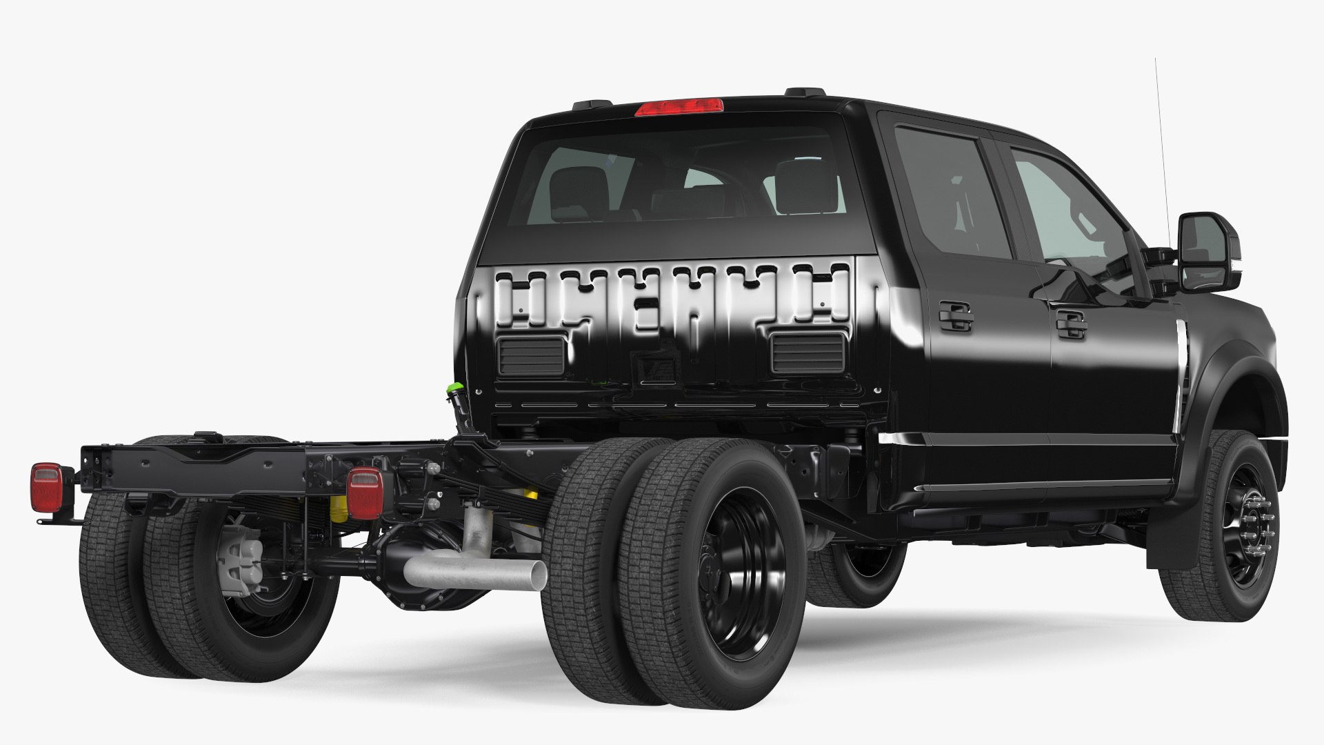 Four Doors Black Chassis Cab Rigged 3D model - TurboSquid 2088593