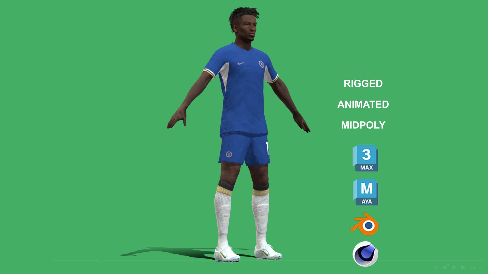 3D Rigged Nicolas Jackson Chelsea 2024 3D Model - TurboSquid 2142066