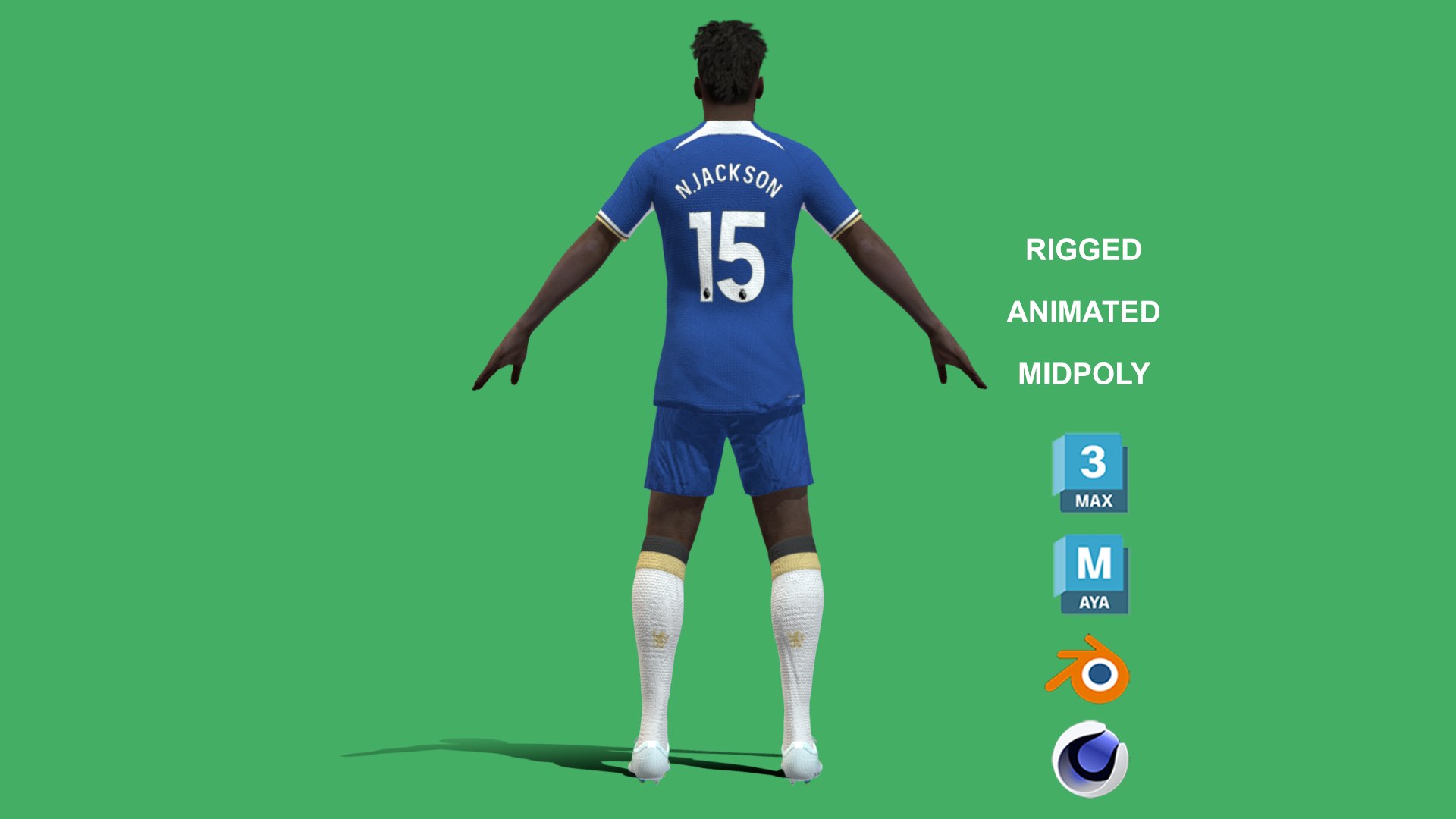 3D Rigged Nicolas Jackson Chelsea 2024 3D Model - TurboSquid 2142066