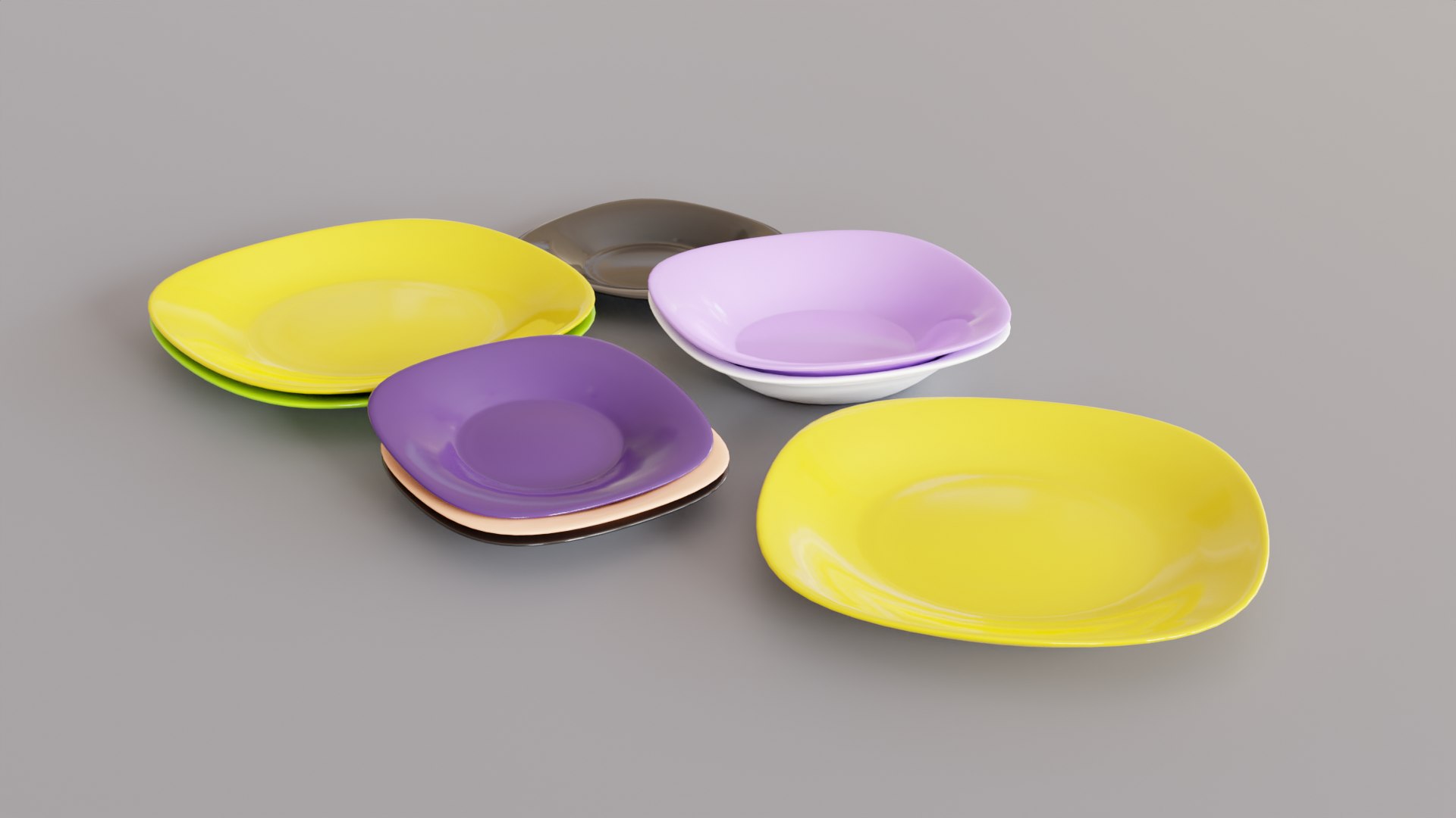 Plates low-poly 3D model - TurboSquid 1474375