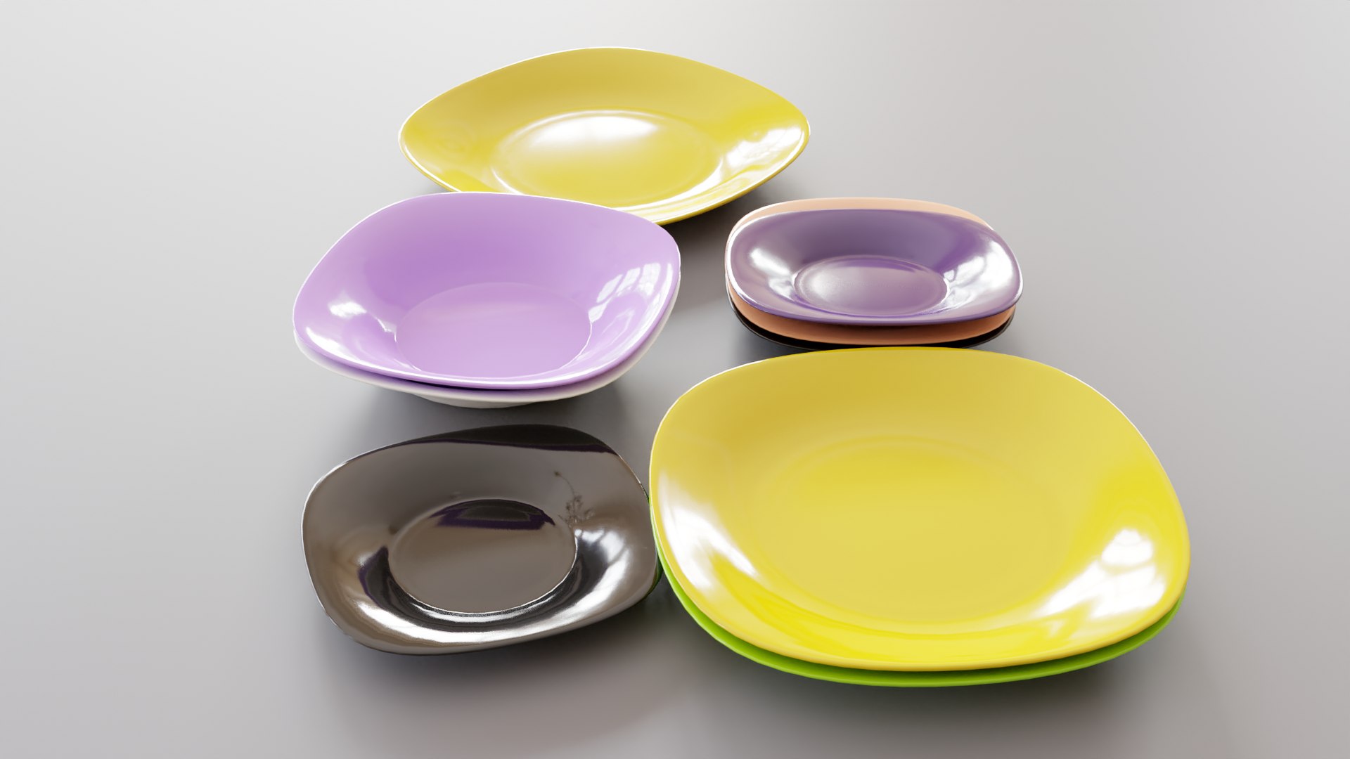 Plates low-poly 3D model - TurboSquid 1474375