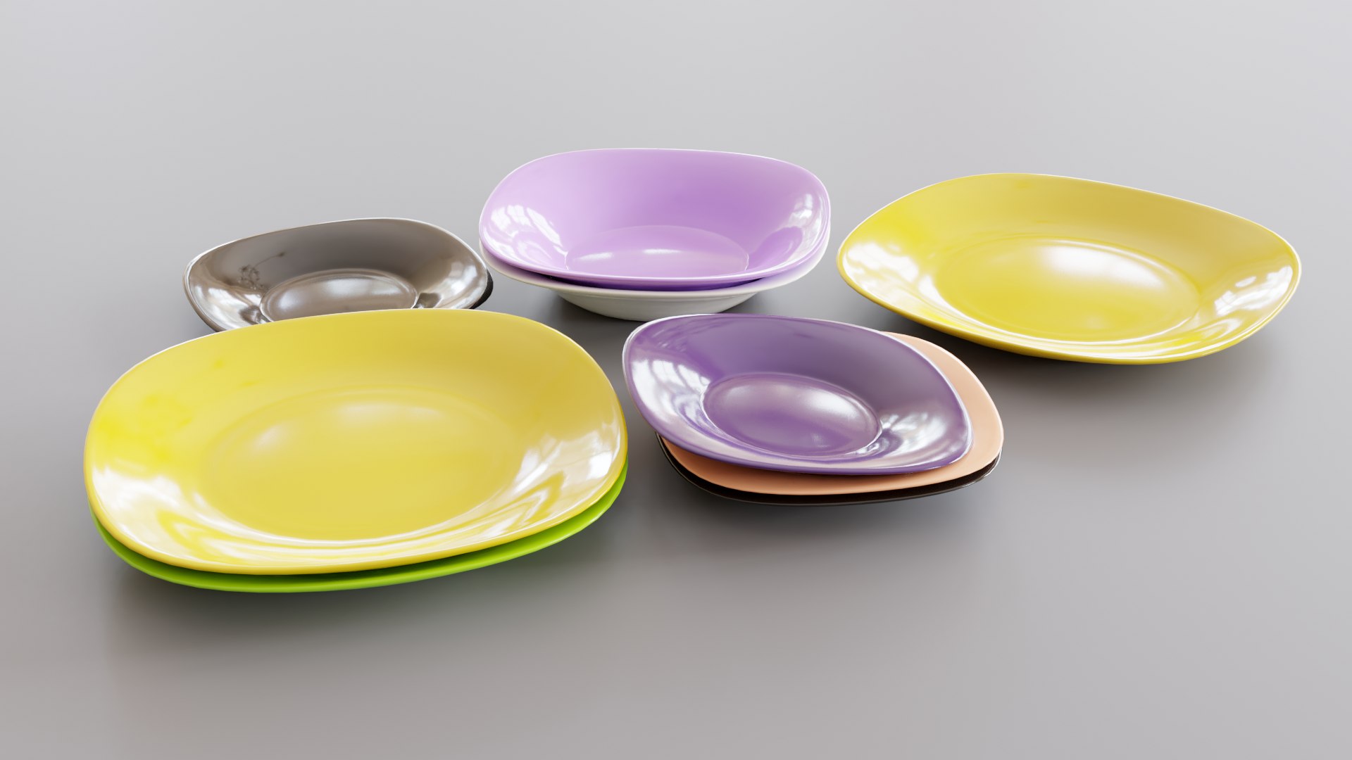 Plates low-poly 3D model - TurboSquid 1474375