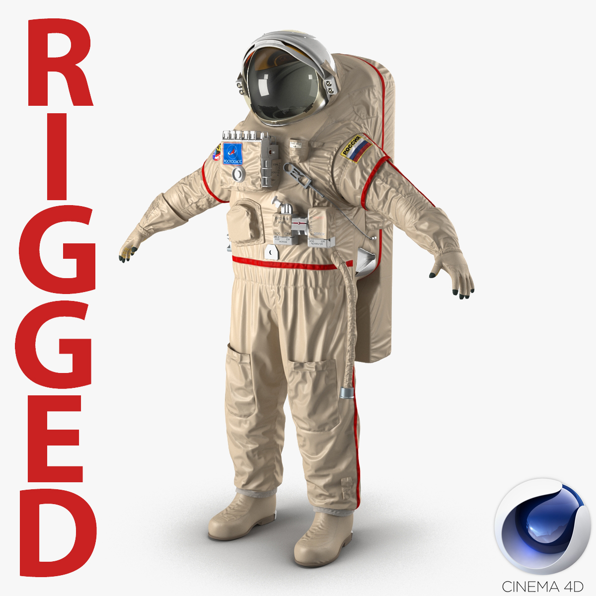 3d russian space suit orlan model