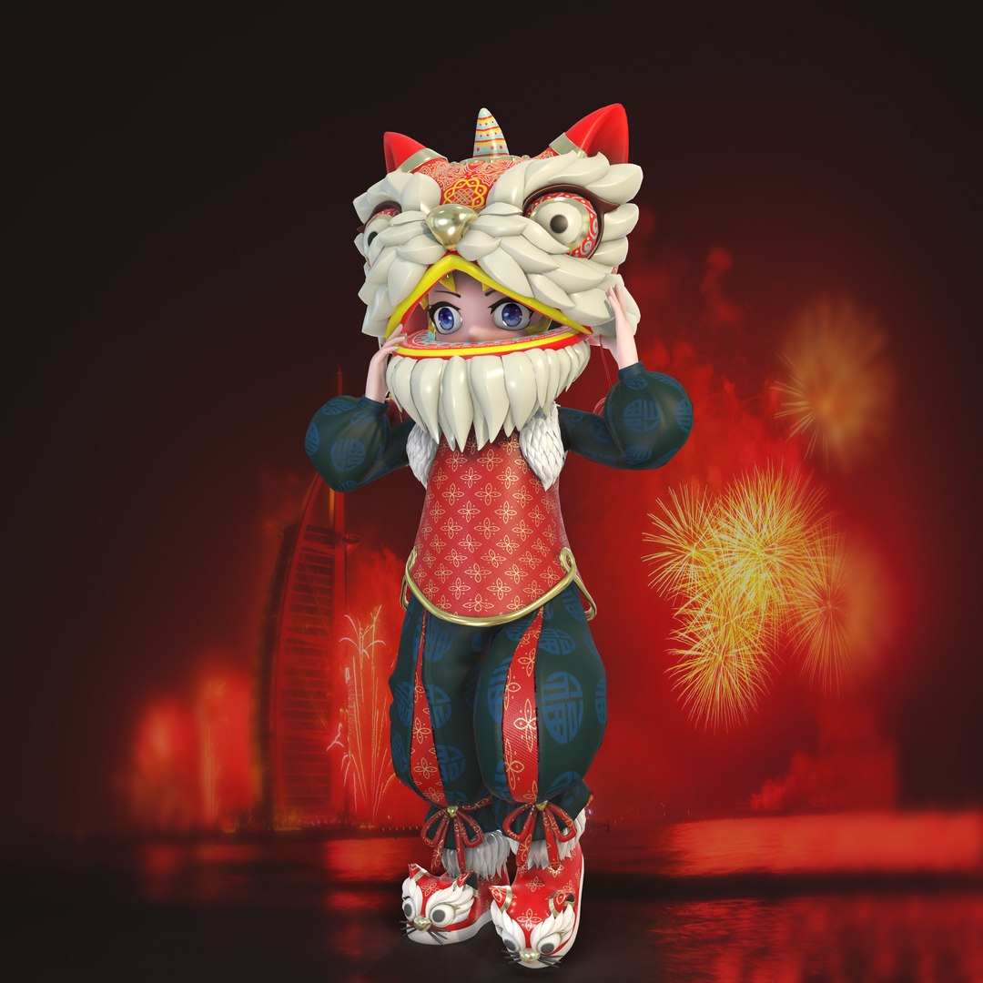 3D Model Chinese Lion Dance - TurboSquid 1925813