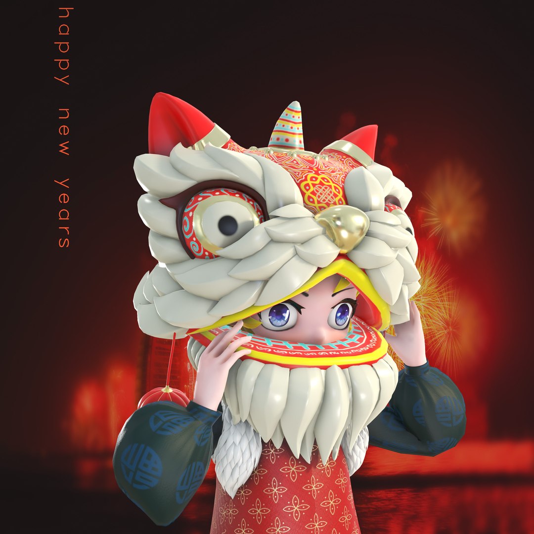 3D Model Chinese Lion Dance - TurboSquid 1925813