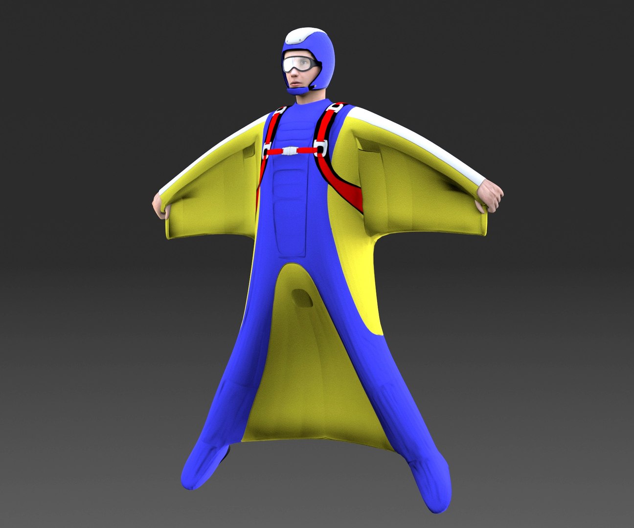 Wingsuit Skydiving 3d Model