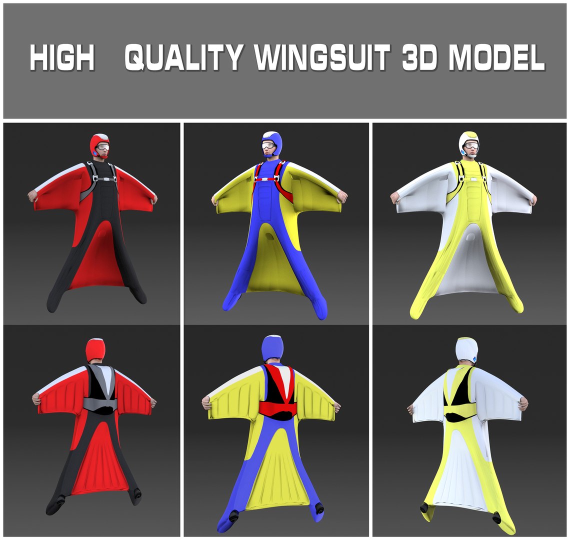 Wingsuit Skydiving 3d Model