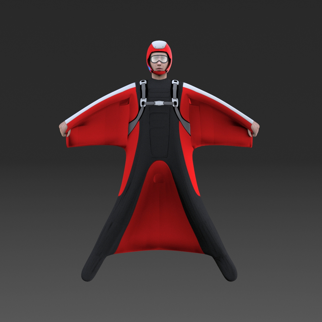 Wingsuit Skydiving 3d Model
