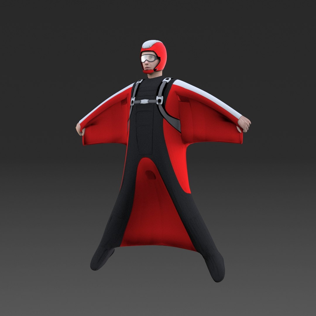 Wingsuit Skydiving 3d Model