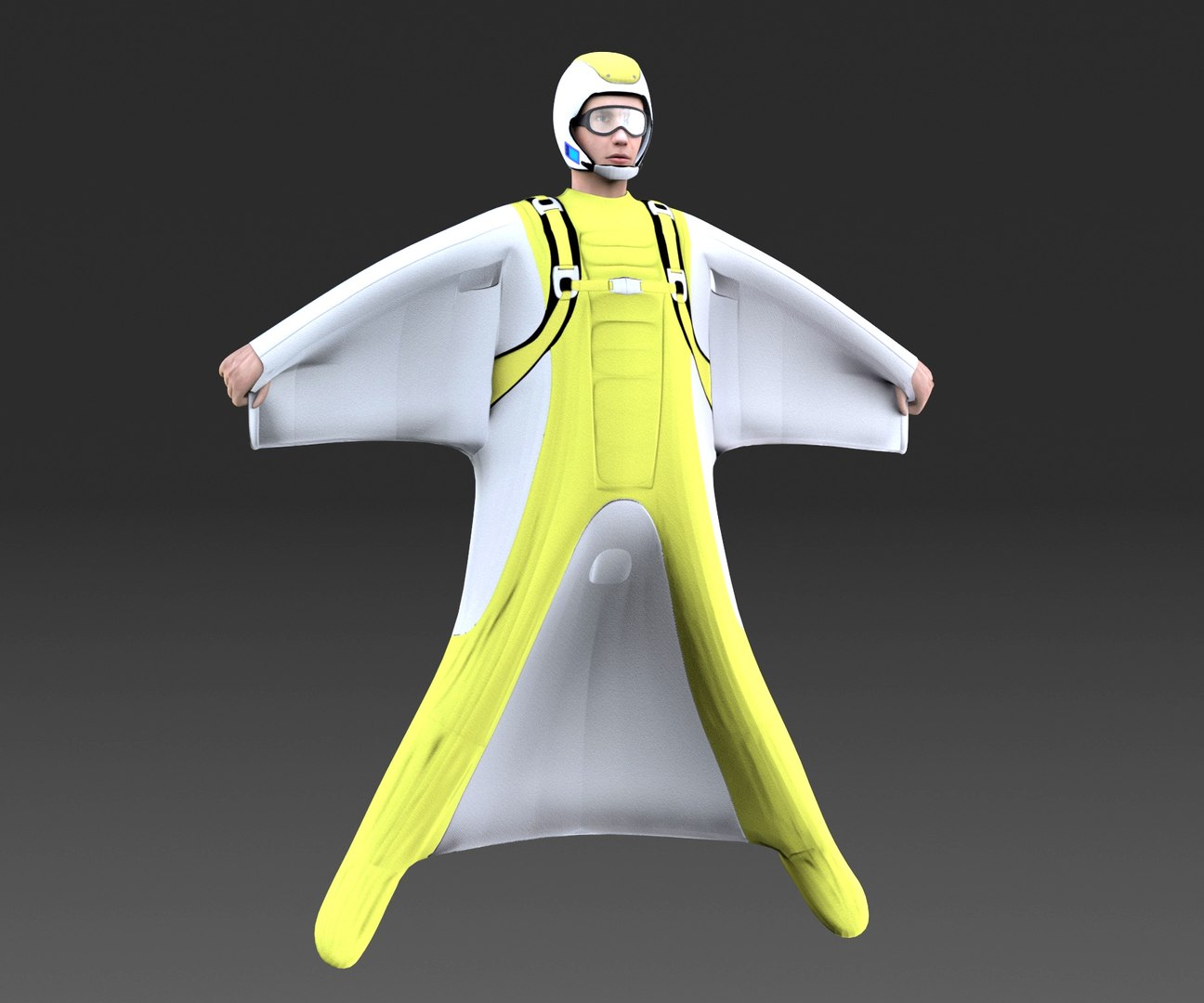 Wingsuit Skydiving 3d Model