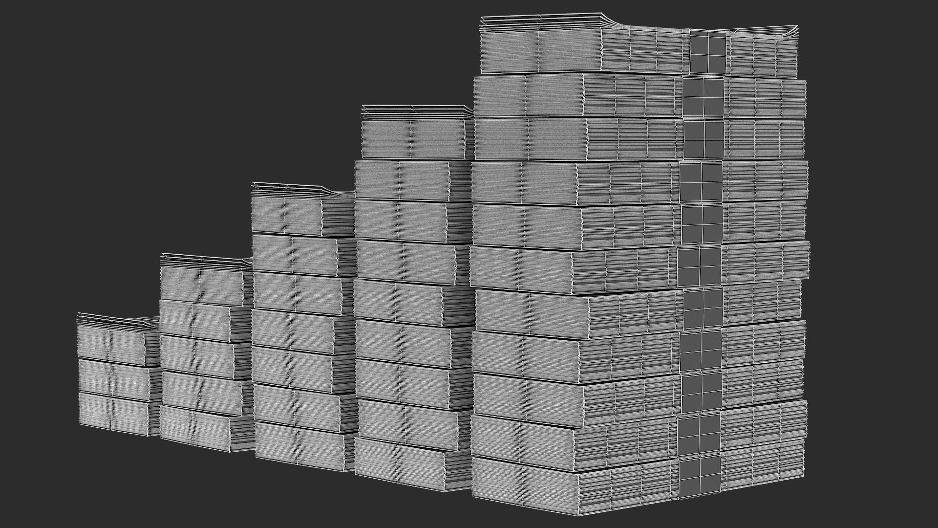 3D 1 Dollar Bill Stack Ladder Model - TurboSquid 1963921