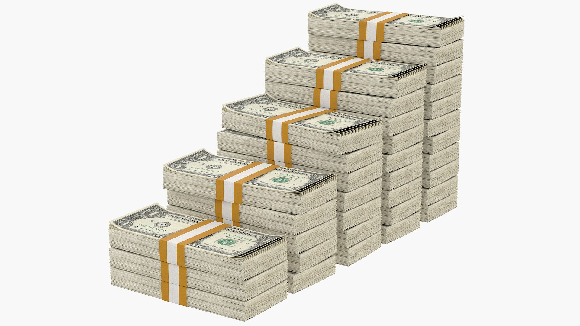 3D 1 Dollar Bill Stack Ladder Model - TurboSquid 1963921