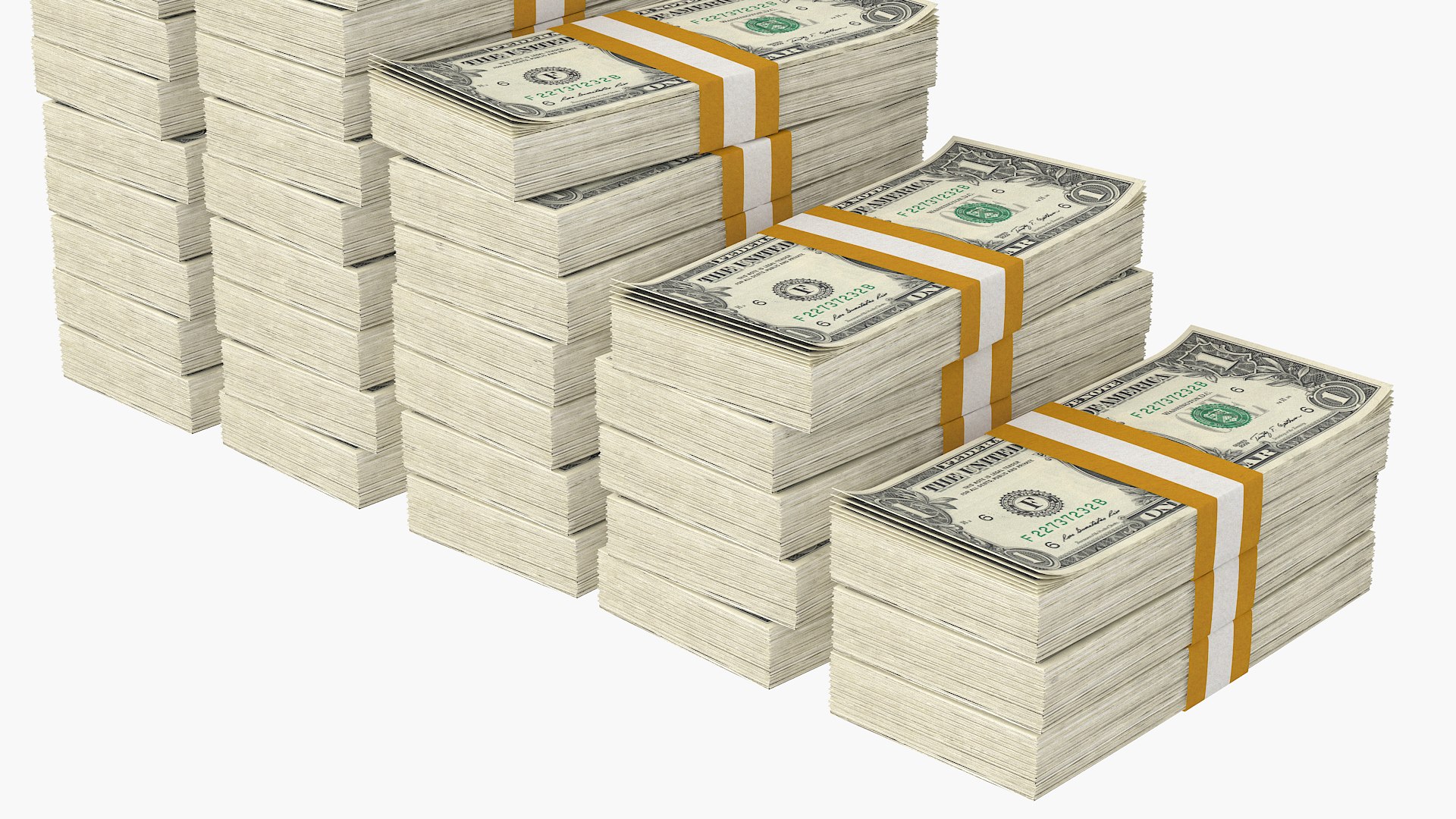 3D 1 Dollar Bill Stack Ladder Model - TurboSquid 1963921