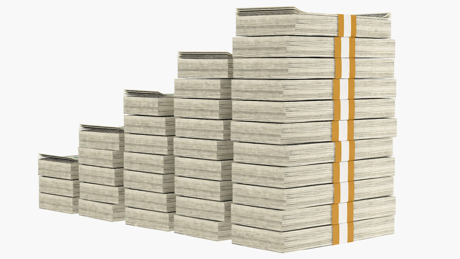3D 1 Dollar Bill Stack Ladder Model - TurboSquid 1963921