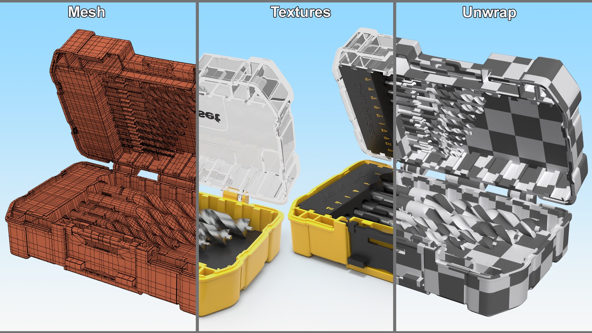 HSS Drill Bit Set with Storage Case 3D model - TurboSquid 2076996