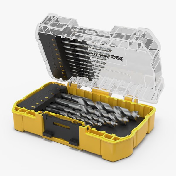 modelo 3d HSS Drill Bit Set with Storage Case - TurboSquid 2076996
