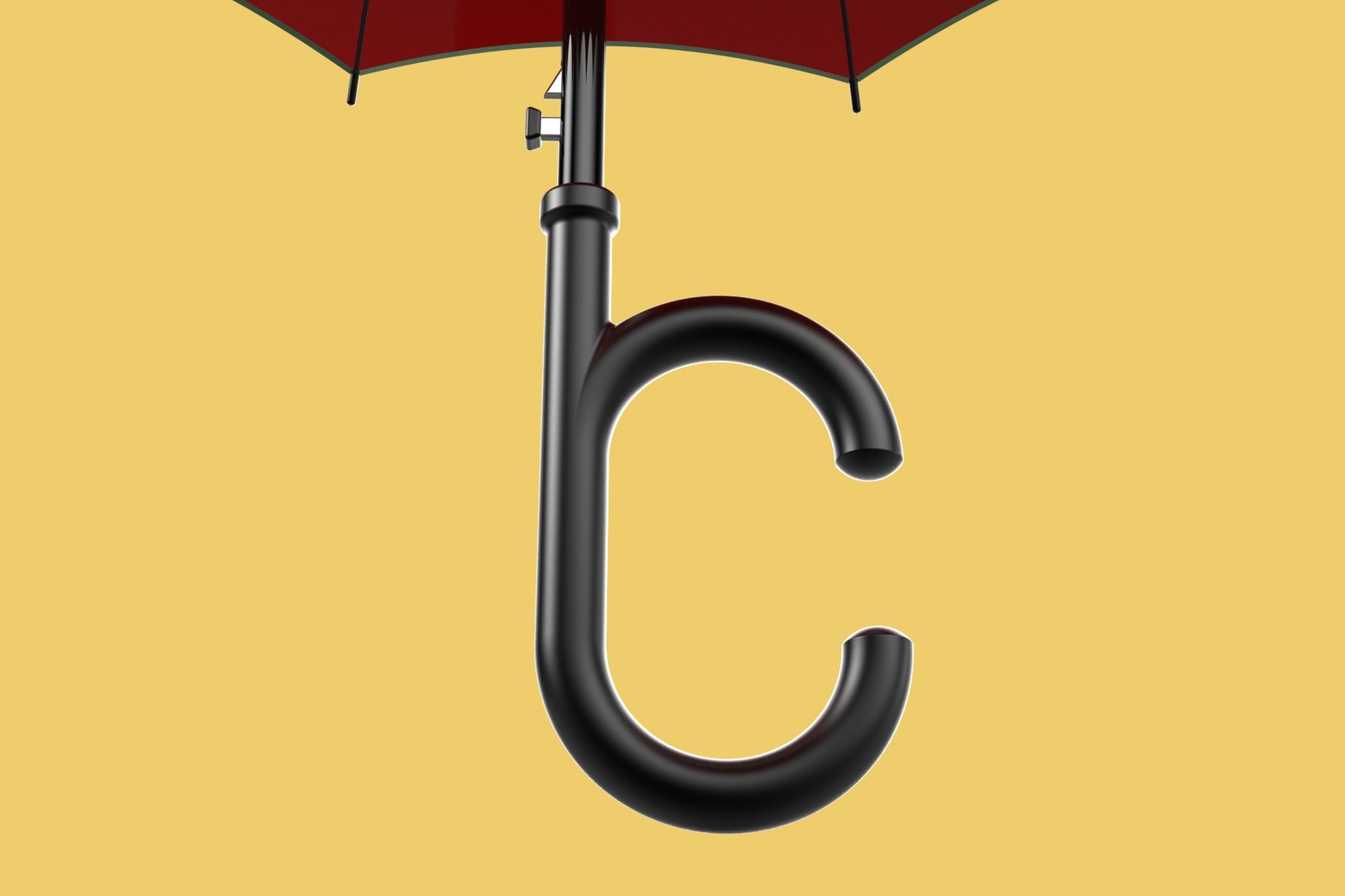 3D Model REVERSE C SHAPE HANDLE STICK INVERTED UMBRELLA AUTO OPEN ...