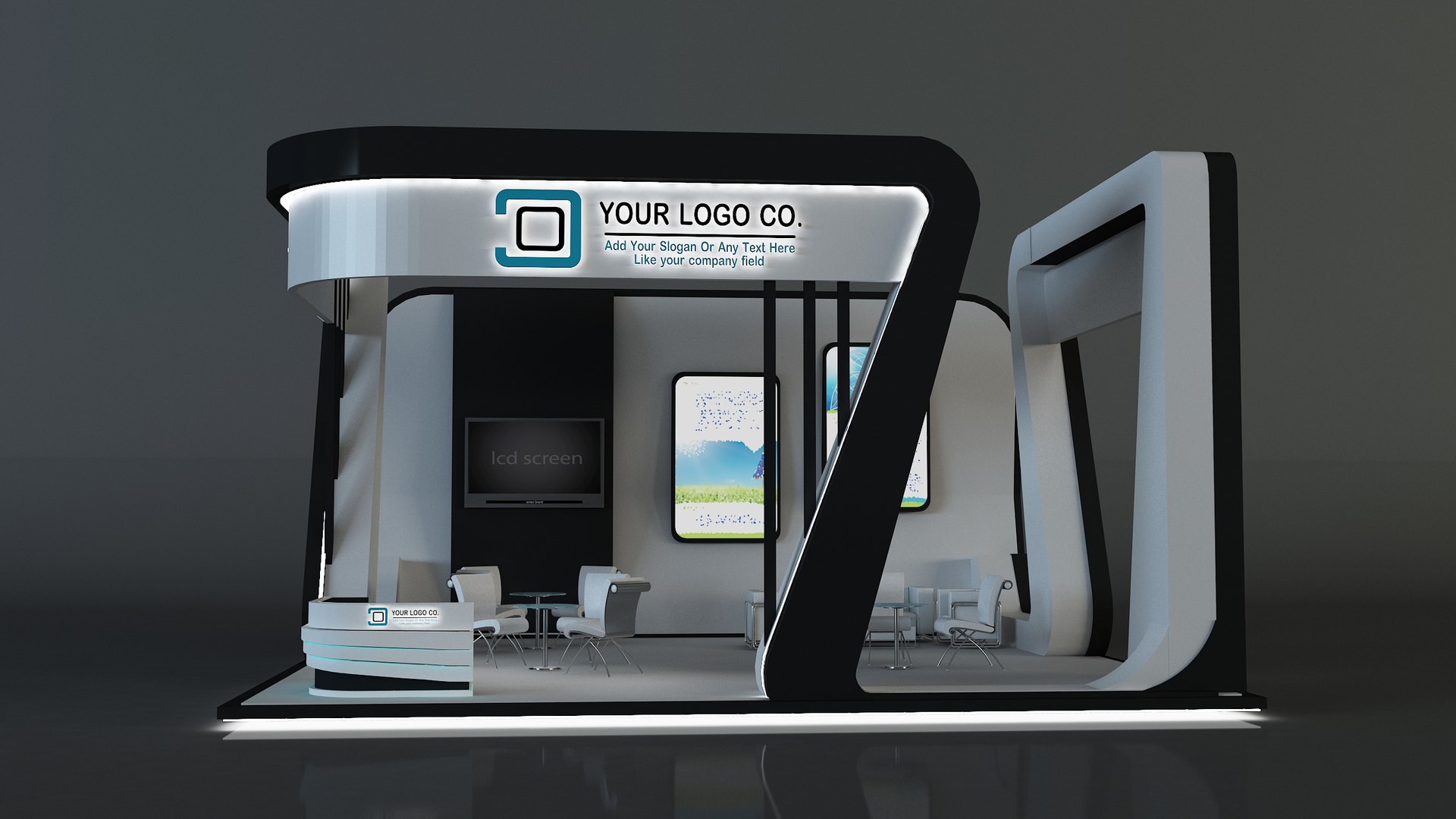 Booth Exhibition Stand A671b 3D Model - TurboSquid 2385933