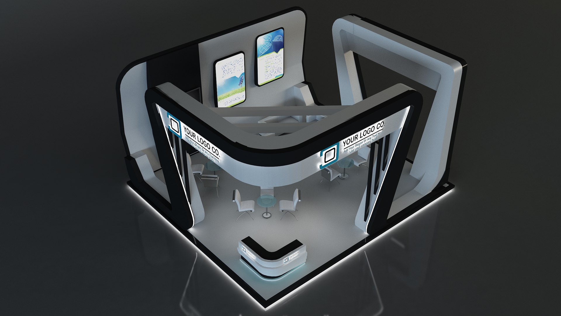 Booth Exhibition Stand A671b 3D Model - TurboSquid 2385933
