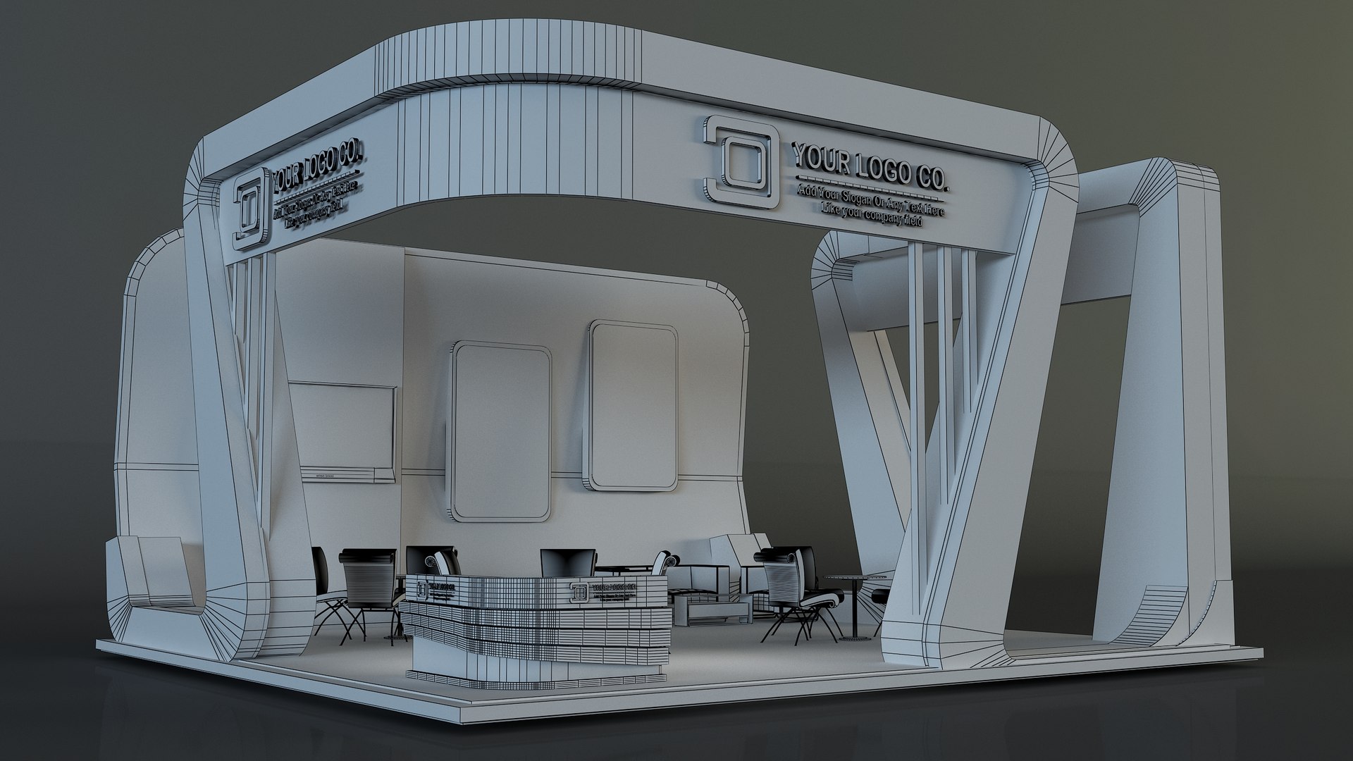 Booth Exhibition Stand A671b 3D Model - TurboSquid 2385933
