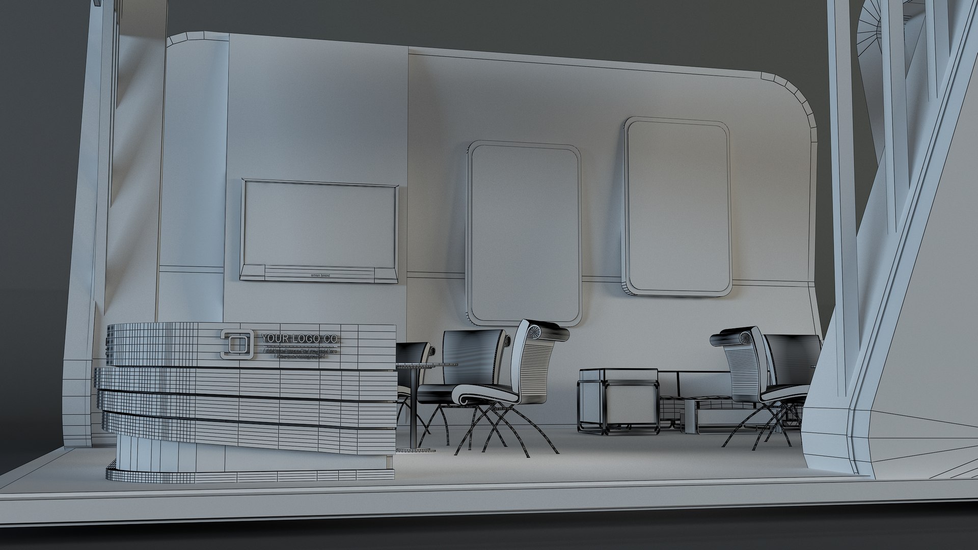 Booth Exhibition Stand A671b 3D Model - TurboSquid 2385933
