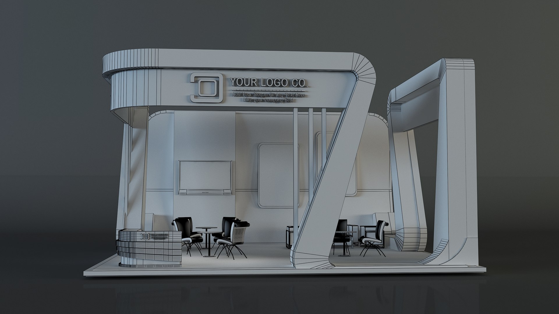 Booth Exhibition Stand A671b 3D Model - TurboSquid 2385933