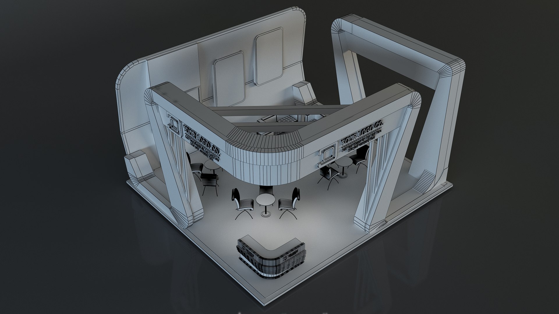 Booth Exhibition Stand A671b 3D Model - TurboSquid 2385933