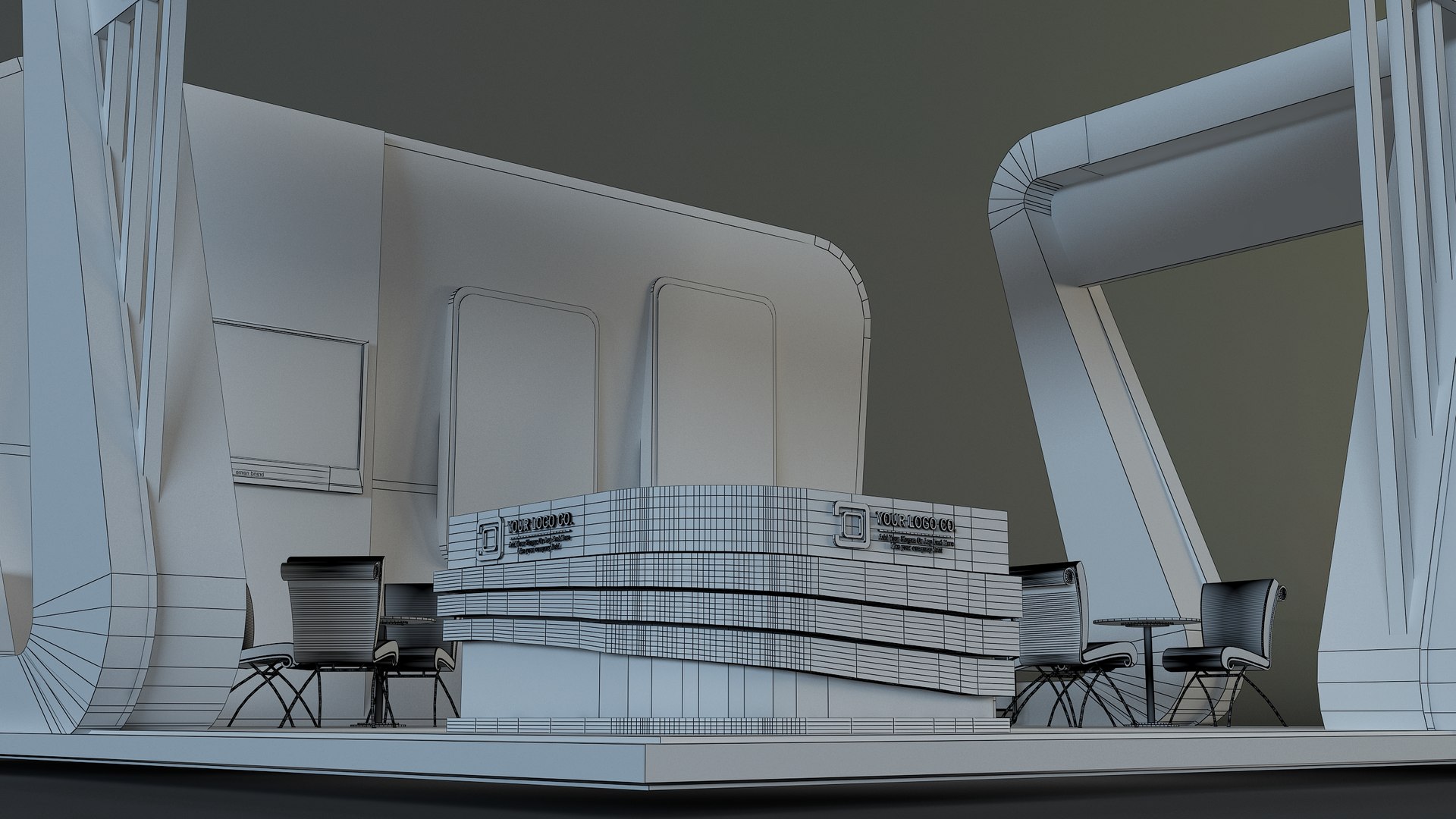 Booth Exhibition Stand A671b 3D Model - TurboSquid 2385933