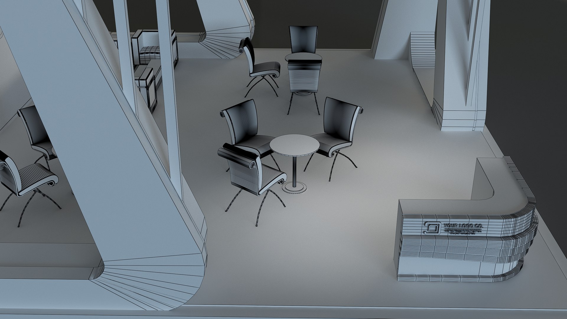 Booth Exhibition Stand A671b 3D Model - TurboSquid 2385933