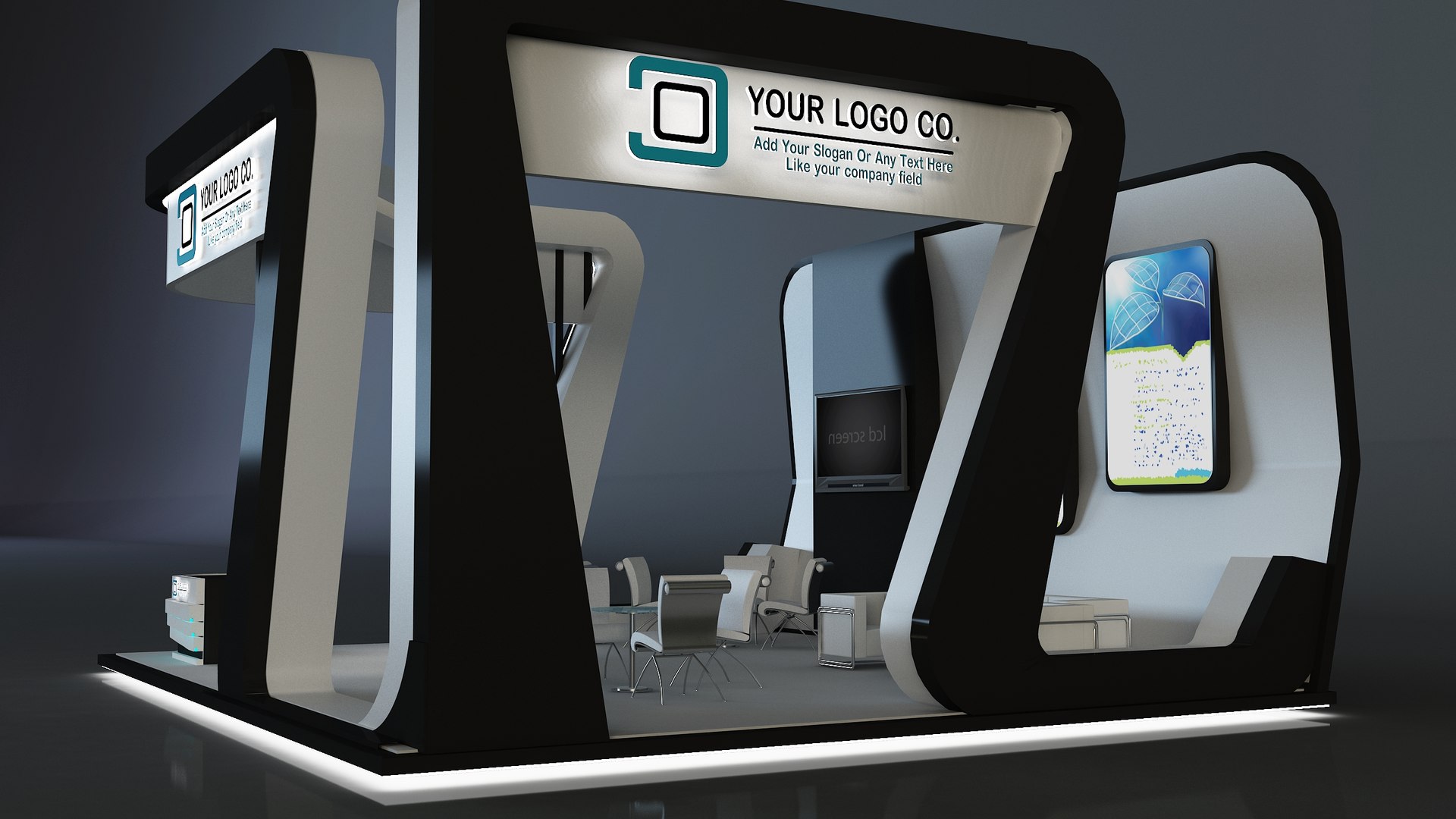 Booth Exhibition Stand A671b 3D Model - TurboSquid 2385933