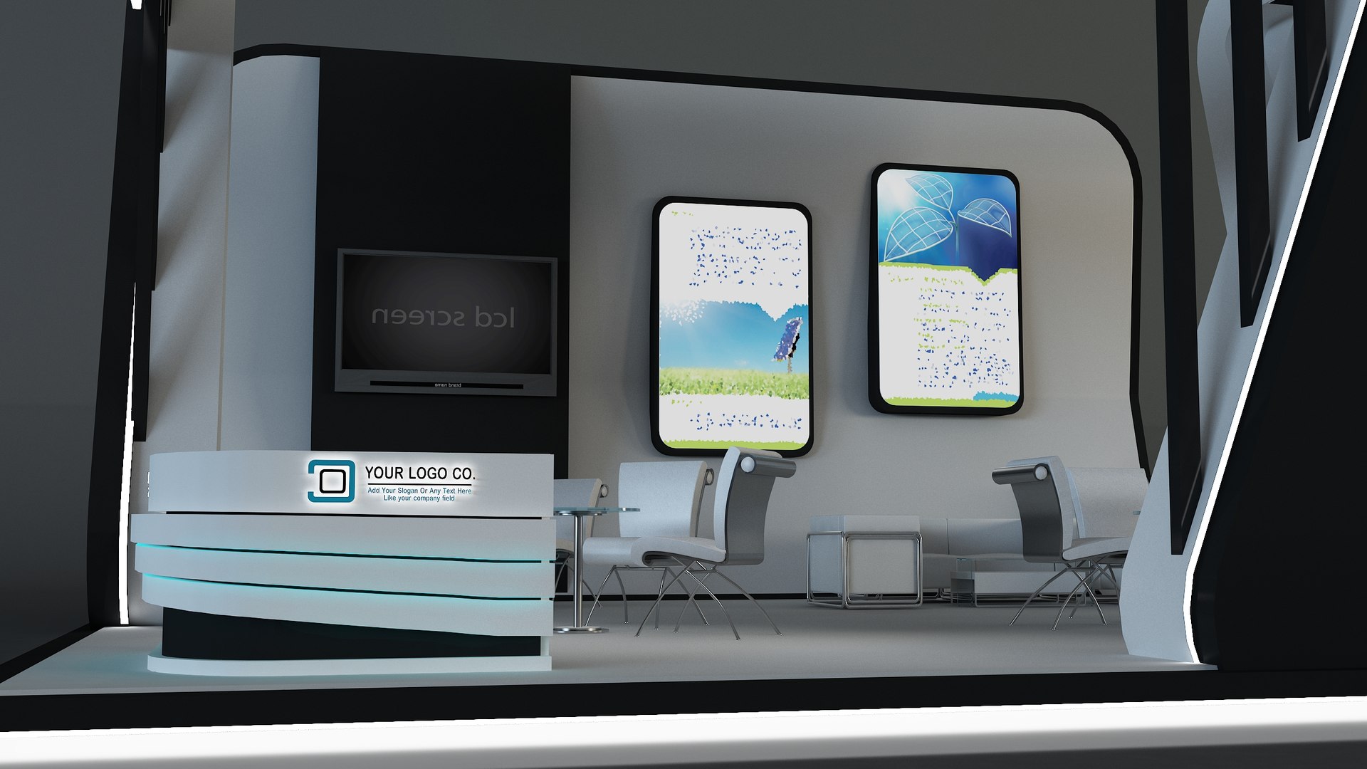 Booth Exhibition Stand A671b 3D Model - TurboSquid 2385933