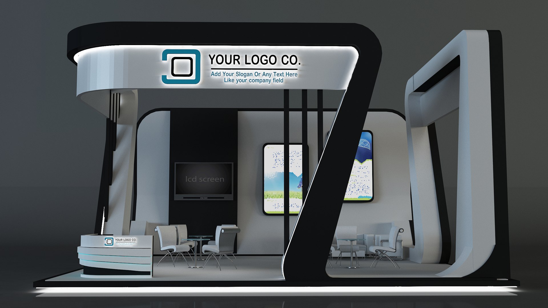 Booth Exhibition Stand A671b 3D Model - TurboSquid 2385933