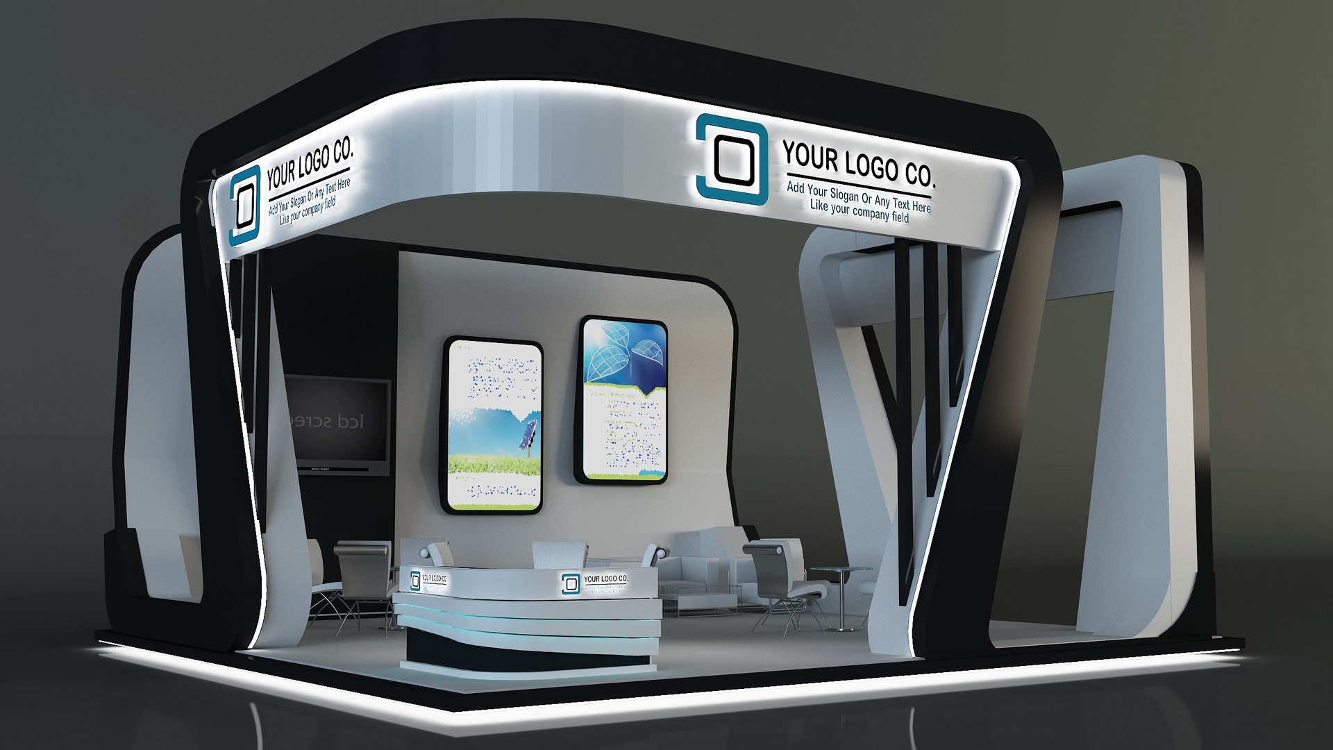 Booth Exhibition Stand A671b 3D Model - TurboSquid 2385933