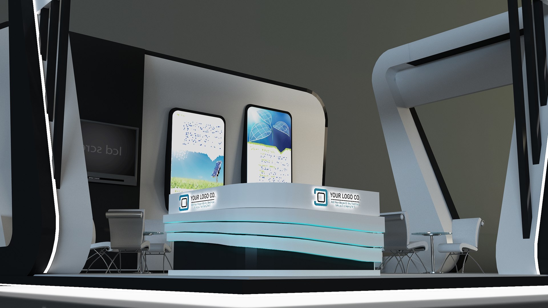 Booth Exhibition Stand A671b 3D Model - TurboSquid 2385933