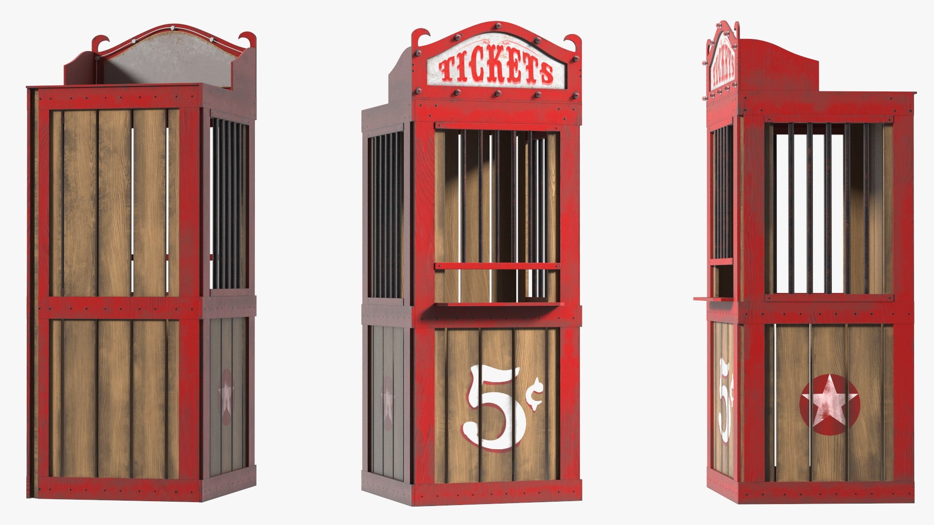 Vintage Carnival Ticket Booth Model - TurboSquid 2292881