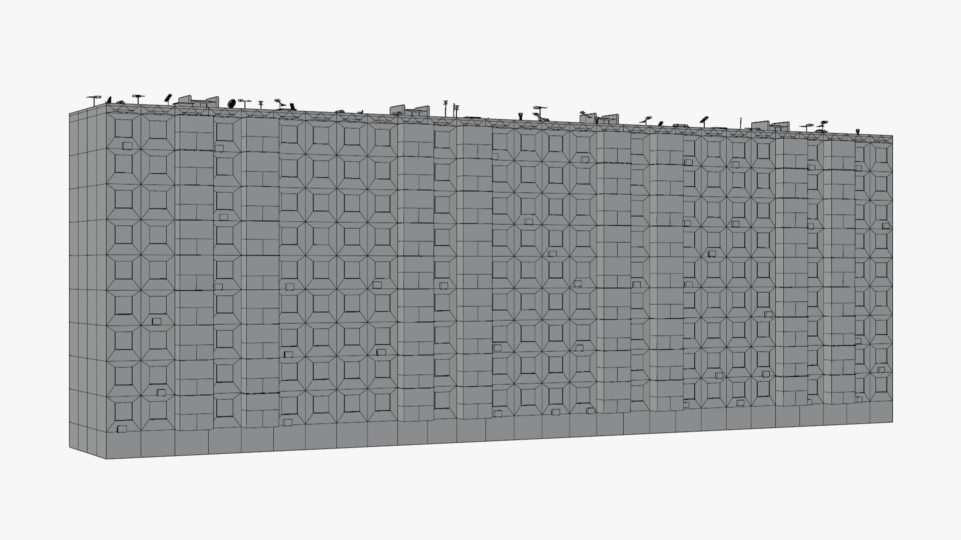 Soviet Panel Appartment Building With Four Entrances 3D Model ...