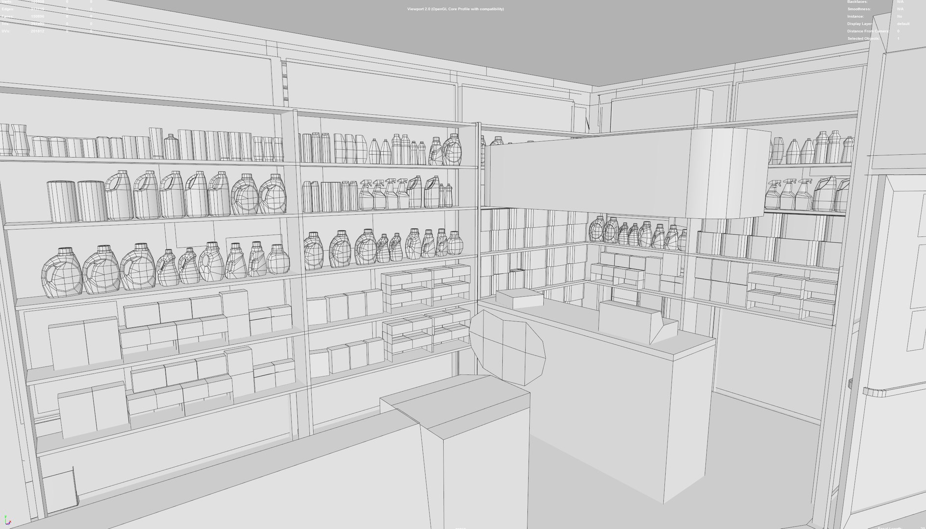 3d Deli Building Architectural Model