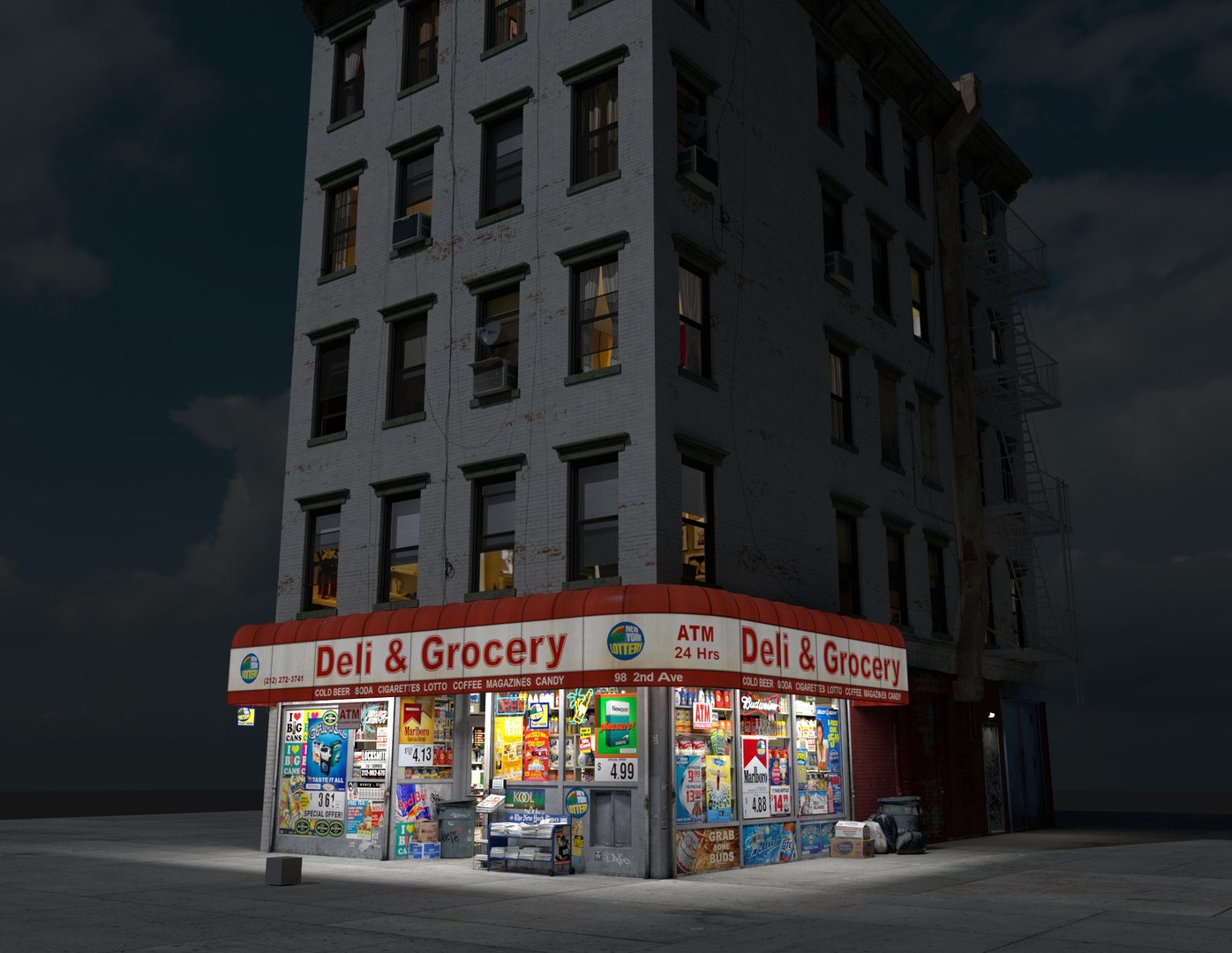 3d Deli Building Architectural Model