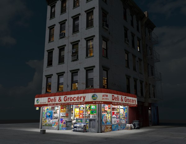 3d deli building architectural model