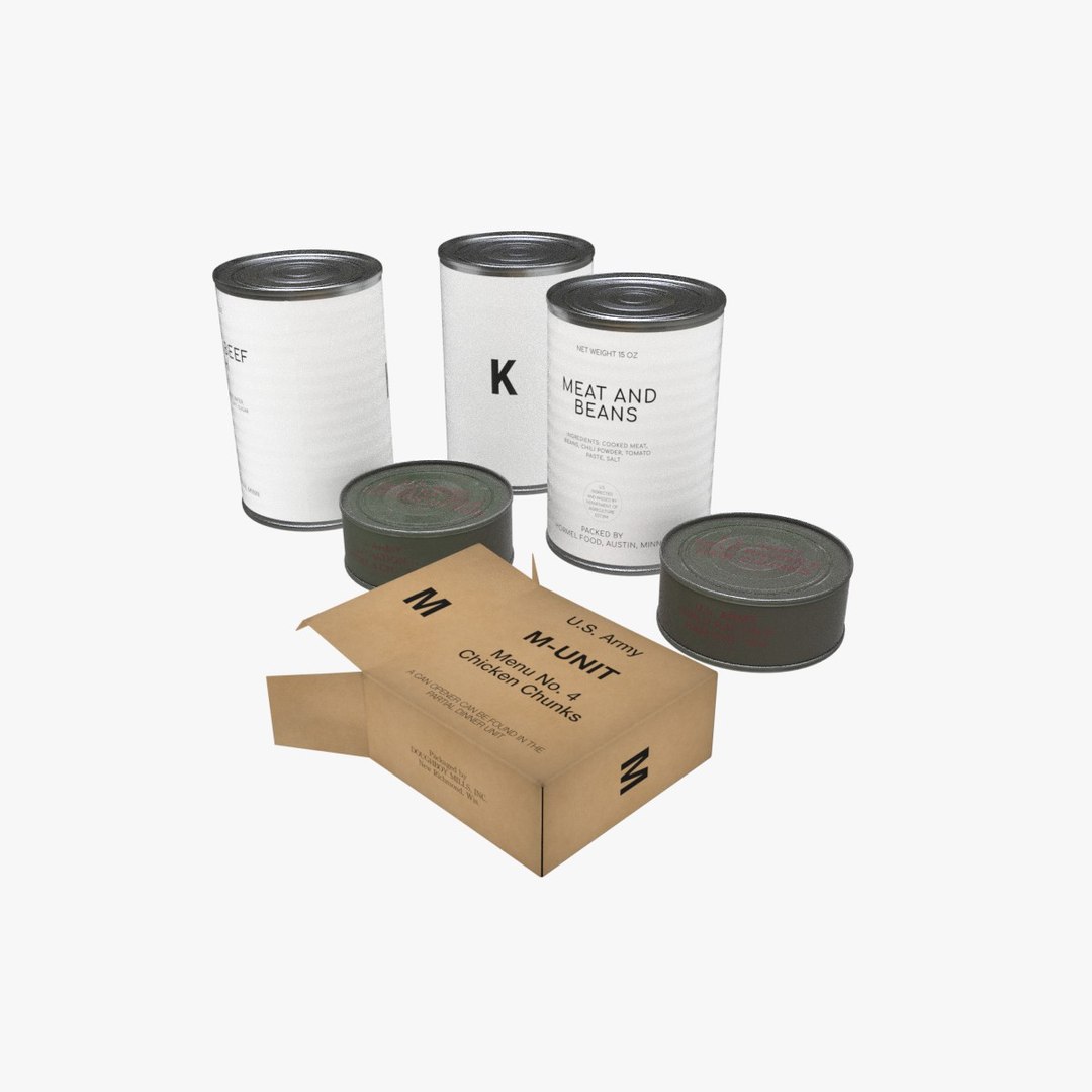 Army k-rations set model - TurboSquid 1186895