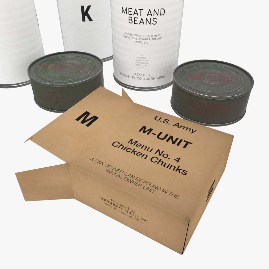 Army k-rations set model - TurboSquid 1186895