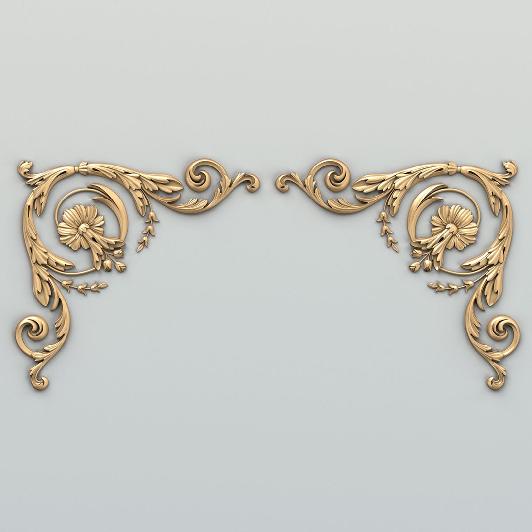 3D Corner Decor 019 Model - TurboSquid 1933253