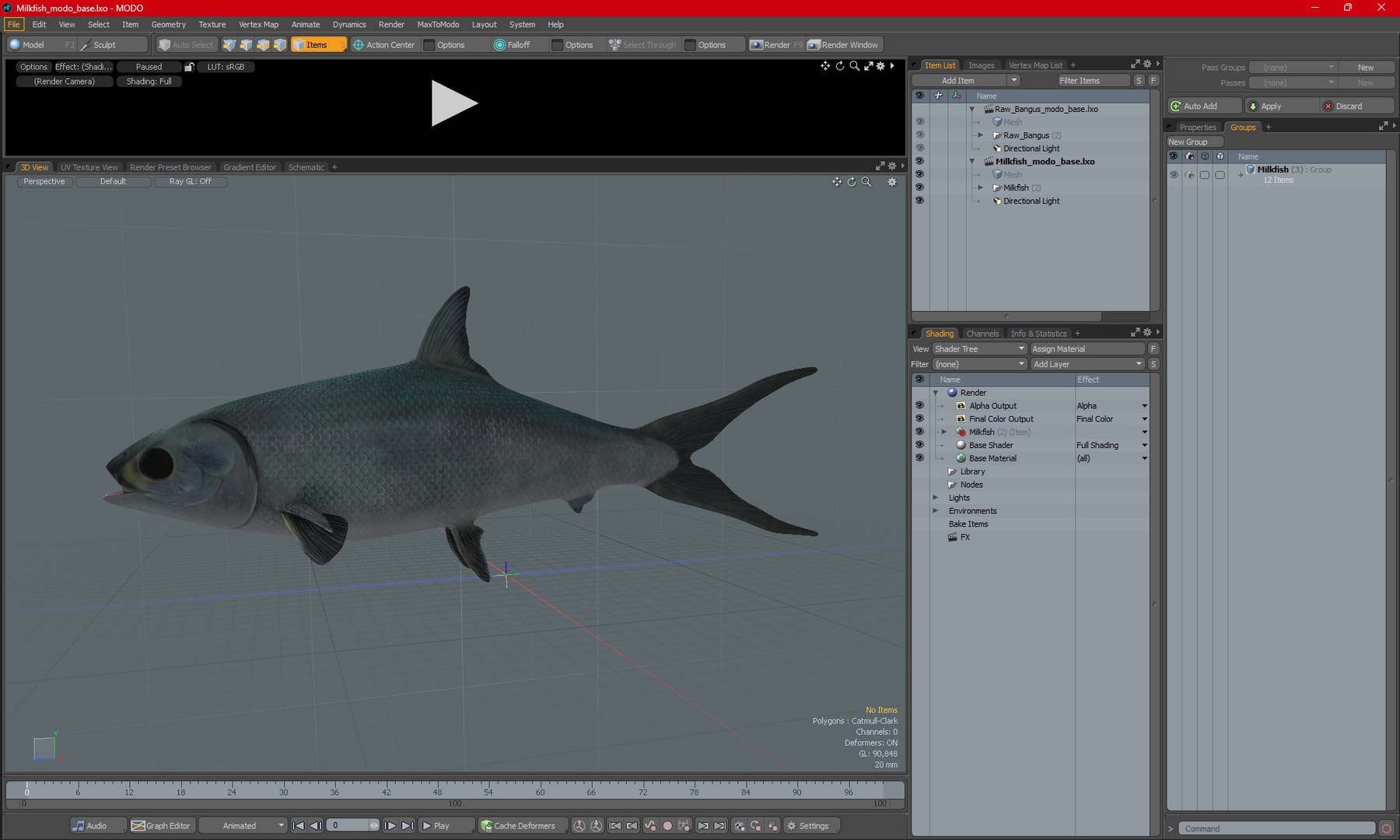 Milkfish 3D Model - TurboSquid 2235472
