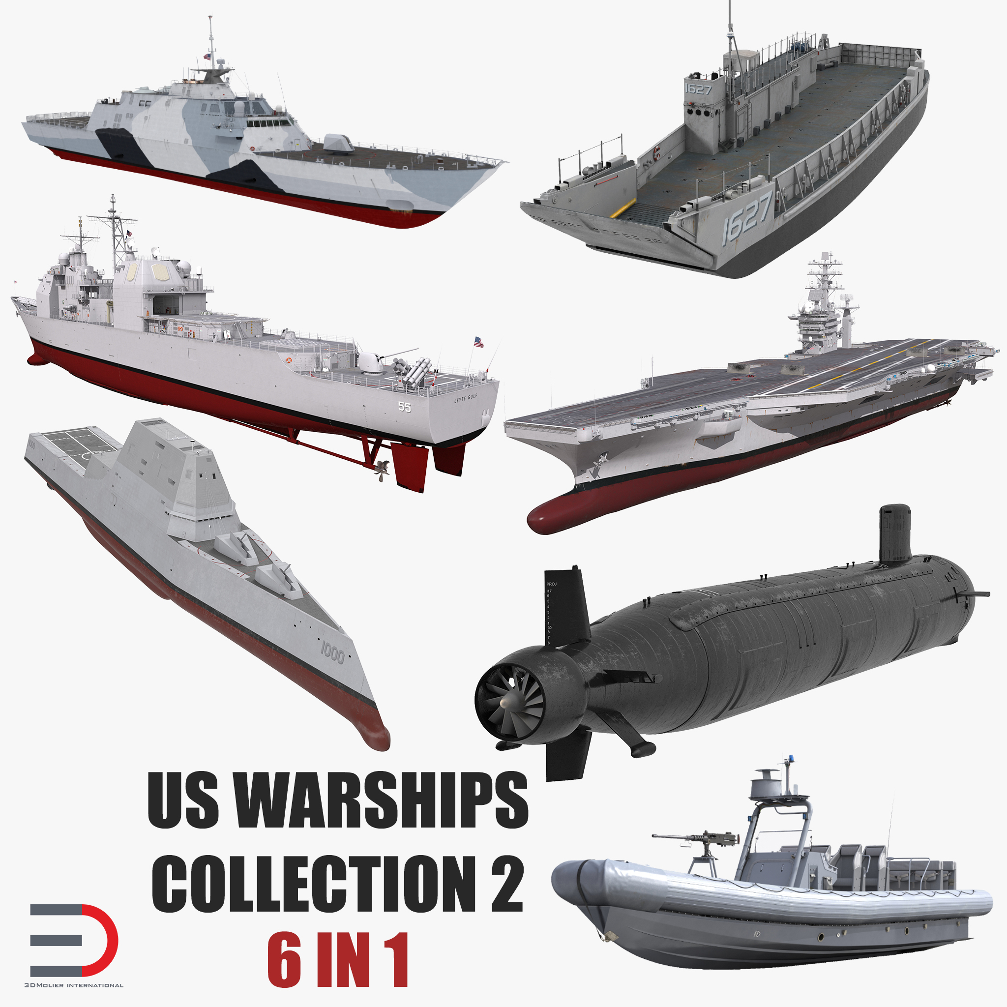 3D model warships 2 stealth ship - TurboSquid 1238448
