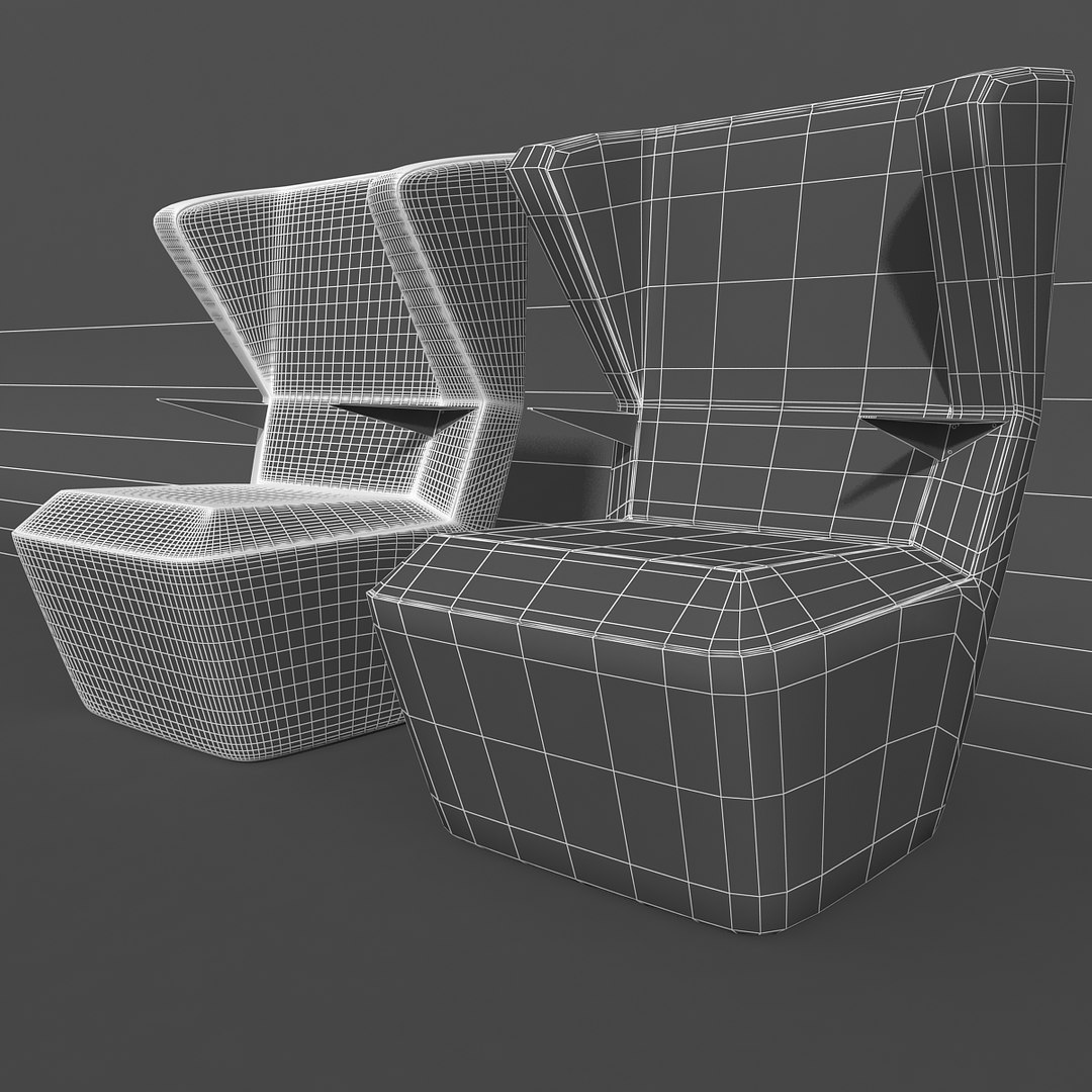 3d Model Wing Chair Fuga