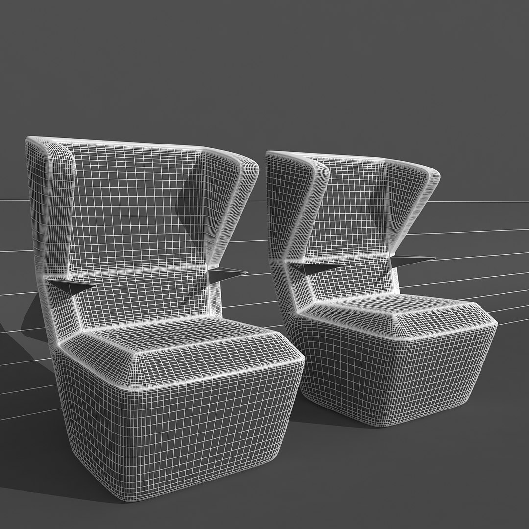3d Model Wing Chair Fuga