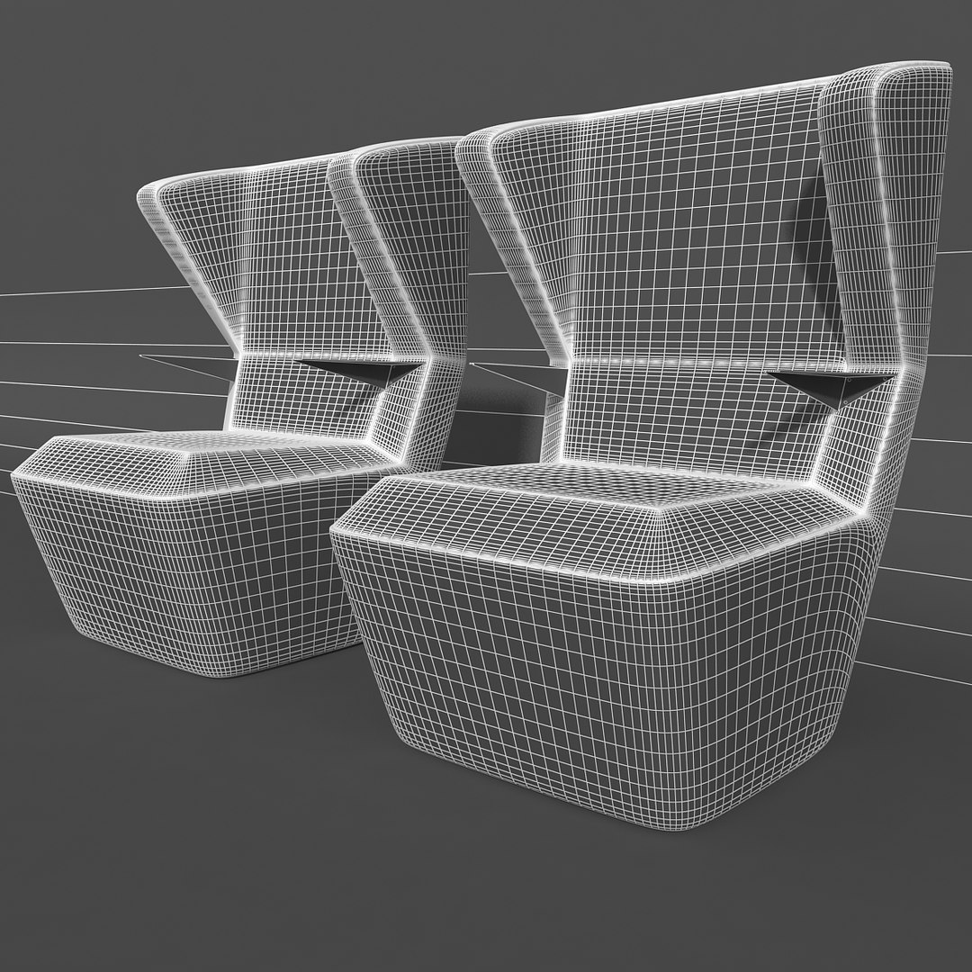 3d Model Wing Chair Fuga